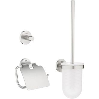 GROHE Essentials 3-in-1-Zubeh&ouml;rset, Supersteel (40407DC1)