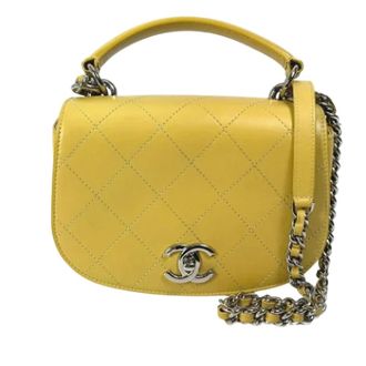 Chanel Pre-owned Cuir sacs-chanel - Femme - Pre-owned - Jaune - Taille: ONE Size