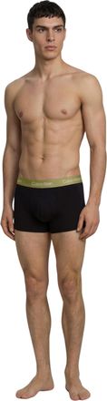 Calvin Klein Herren 3er Pack Boxershorts Trunks Unterw&auml;sche, Gr&uuml;n (Black W Green Bloom WB/Black W DA), M