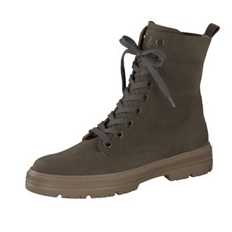 Paul Green Damen SUPER Soft Schn&uuml;rboots | Frauen Combat Boots | Kurzstiefel | uebergangsschuhe | uebergangsstiefel | schn&uuml;rstiefel | Gr&uuml;n (Military) | 37 EU / 4 