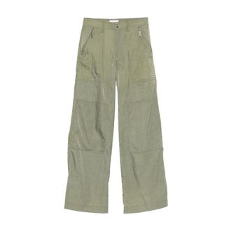 Paco Rabanne Wide Pantalons - Femme - Pantalons - Vert - Taille: 36 FR