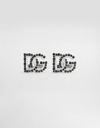 Dolce & Gabbana Manschettenkn&ouml;pfe Mit Dg-logo Und Strass - Mann Bijoux Silber Metall Onesize