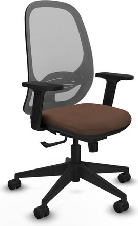 Piqueras y Crespo Telearbeitsstuhl mit 2D-Armen, h&ouml;henverstellbare Lendenwirbelst&uuml;tze, ausgestattet mit 3 Positionen und Schneidschaum, mit Rollen von 65 mm, Nylon, Gra