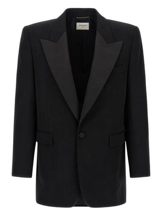 Saint Laurent Einreihiges Sakko mit steigendem Revers - Schwarz