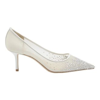Jimmy Choo London Hohe Schuhe - Pointed-Toe Pump With Mid-Height Stiletto - Gr. 35 (EU) - in Wei&szlig; - f&uuml;r Damen