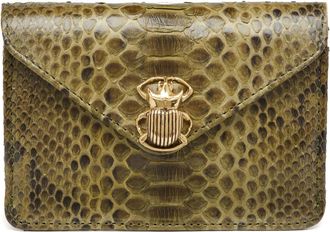 CLARIS VIROT Porte-cartes Alex Python Kaki