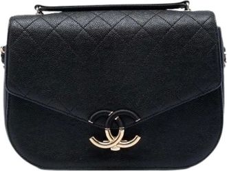 Chanel Sac bandouli&egrave;re matelass&eacute; en cuir caviar Pre-owned - Femme - Pre-owned - Noir - Taille: ONE Size