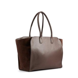 Saison 1865 Sac cabas &agrave; empi&egrave;cement daim en cuir grain&eacute;