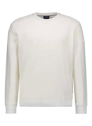 Olymp Herren Sweatshirt weiß Baumwolle unifarben