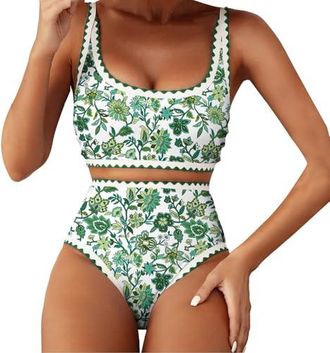 Generic Ensemble bikini pour femme - &Eacute;l&eacute;gant et sexy - Deux pi&egrave;ces - Triangle - Col en V - Maillot de bain push-up - Maillot de bain incurv&eacute; - Haut de bikini 