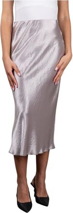 Max Mara Femme, Jupes, Gris, Taille: 42 FR Alessio Satin Midi Skirt