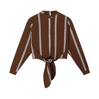 10 Days Blusa corta con nudo - - Blouses & Shirts - Damen - Braun - L