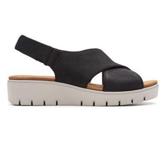 Clarks Damen Un Karely Sun Zehentrenner, Schwarzer Nubuk, 37 EU