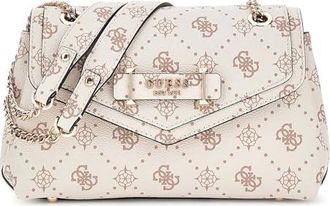 Guess sac à épaule bandoulière Silia Convertible Xbody Flap Bag Vanilla Logo écru