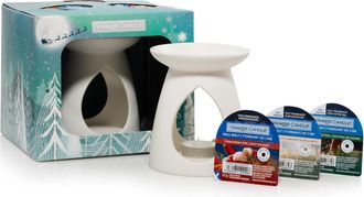 Yankee Candle Company Geschenkset | 3 duftende Wachsschmelzen, 1 Wachsschmelzbrenner & 1 unparfümiertes Teelicht | Bright Lights Collection | Perfekte Weihnachtsgeschenke f