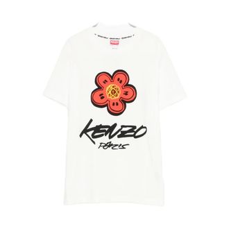 Kenzo Femme, Tops, Blanc, Taille: 40 FR T-shirt élégant Ff62Ts3564Sg 02
