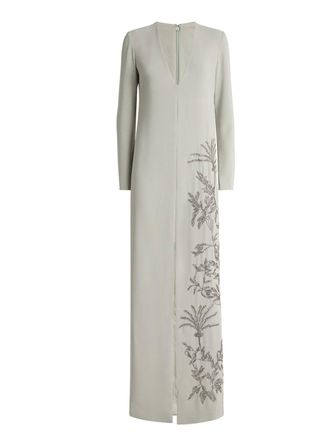 Costarellos Crepe Vita Column Maxi Dress Size S