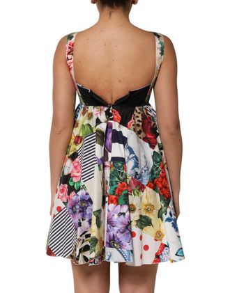 Dolce & Gabbana Patchwork Cotton A-Line Mini Dress - Multicolor