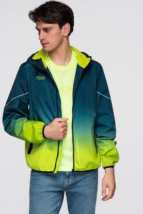 Ombre Kapuzenfleecejacke Sportliche Herrenjacke mit Reflektoren und Fleecefutter