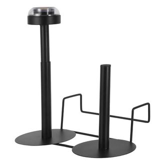 NUOBESTY Distributeur de Paquet d&Eacute;picerie Suspendu Noir Double T&ecirc;te Porte-Rouleau de Paquet Plastique Robuste Support Mural pour Supermarch&eacute;s et Commerces Orga