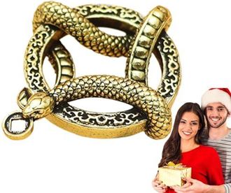 Generic Sac &agrave; breloques serpent, porte-cl&eacute;s serpent, breloque pour bracelet de serpent avec design circulaire, accessoires gothiques, pendentif de porte-cl&eacute;s 