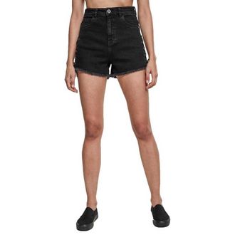 Urban Classics Ladies Highwaist Denim Lace Up Short Frauen Hotpant schwarz 32