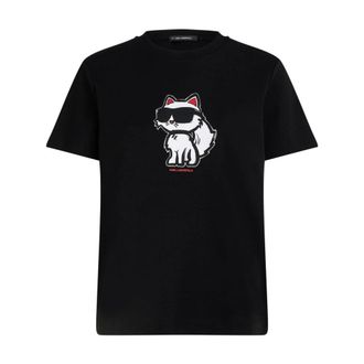 Karl Lagerfeld T-Shirt Manches Courtes Choupette - Femme - Tops - Noir - Taille: 42 FR