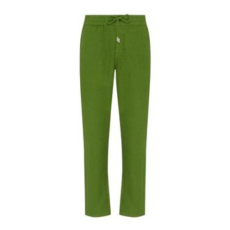 Vilebrequin Homme, Pantalons, Vert, Taille: L Linen Pants Regular Fit Solid