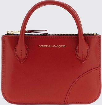 Comme Des Gar&ccedil;ons Kalbslederbrieftasche mit Rei&szlig;verschluss und foliertem Logo