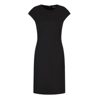 Giorgio Armani Etuikleid mit Rundhalsausschnitt - - Dresses - Damen - Schwarzk - XL