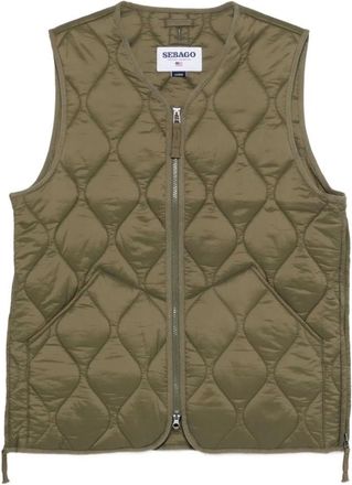 Sebago Homme, Vestes, Vert, Taille: XL Tricot Vert Matelass&eacute; Aw25