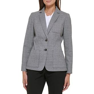 Tommy Hilfiger Blazer - Business Jacket with Flattering Fit and Single-Button Closure, Noir/Ivoire, 88 cm Femme