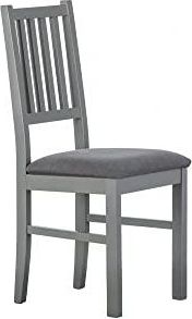 Dmora 2er Set St&uuml;hle, aus grau lackiertem Massivholz, mit gepolsterter R&uuml;ckenlehne, 42x47x95 cm