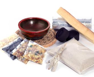 NKlaus 10 TLG. All in One Weihrauch Kräuter Räucher Set Premium Räuchermischung 40725