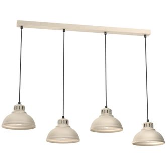 Licht-Erlebnisse H&auml;ngelampe Metall Beige K&uuml;che Wohnzimmer 105 cm l&auml;nglich E27 Loft 4-flammig akzentuiert Pendelleuchte Esstisch BELLINDRIS