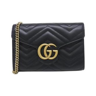 Gucci Pre-owned GG Marmont Leder Schultertasche - - Pre-owned - Damen - Schwarzk - ONE SIZE