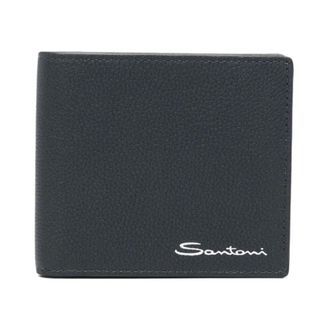 Santoni Genarbtes Leder Portemonnaie - - Accessories - Herren - Blau - ONE SIZE