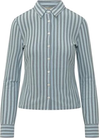 Tory Burch Gestreiftes Polo-Shirt aus Baumwoll-Piqu&eacute; - - Blouses & Shirts - Damen - Blau - S