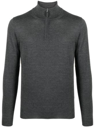 Fedeli pull à col montant zippé - Gris