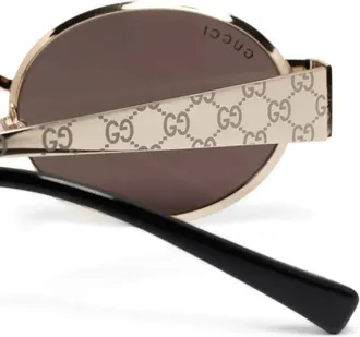 Gucci GG1854S005 GG Jacquard Temple Sunglasses - Gold