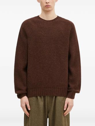 Universal Works pull en laine à col rond - Marron