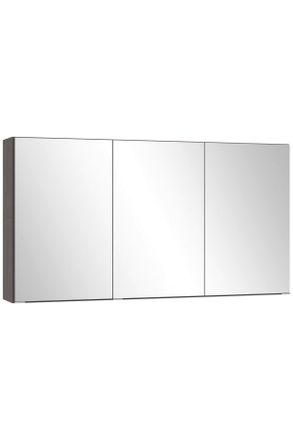 Held Spiegelschrank, Graphit, Glas, 6 F&auml;cher, 120x64x20 cm, Made in Germany, Badezimmer, Badezimmerspiegel, Spiegelschr&auml;nke