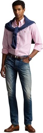 Ralph Lauren Homme, Chemises, Multicolore, Taille: XL Oxford Striped Stretch Custom Fit Shirt