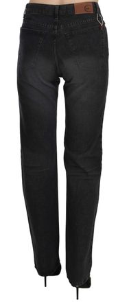 Just Cavalli Womens High-Waist Straight Denim Jeans Black Cotton