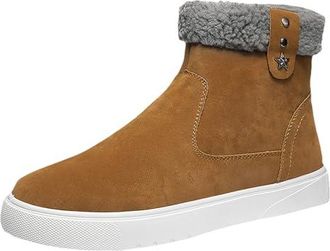 Jamron Homme Hiver Bottines Fourr&eacute;es &agrave; Enfiler Daim Synth&eacute;tique Bottes de Neige Jaune SN0707335 EU41.5