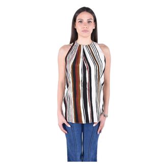 Max Mara &Auml;rmelloses Top mit asymmetrischem Falten-Ausschnitt - - Tops - Damen - Mehrfarbig - S
