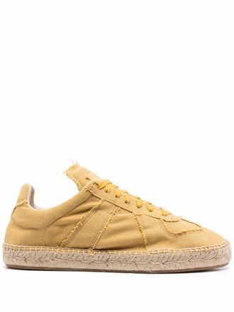 Maison Margiela baskets &agrave; semelle en jute - Jaune