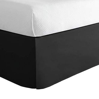 Levinsohn Textile Company Lux Hotel-Bettrock aus Mikrofaser mit klassischer L&auml;nge von 35,6 cm, King-Size-Bett, Schwarz