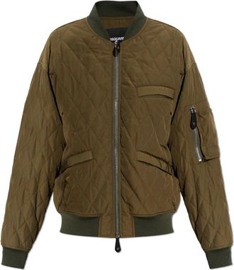 Dsquared2 Femme, Vestes, Vert, Taille: 40 FR Blouson aviateur isol&eacute;