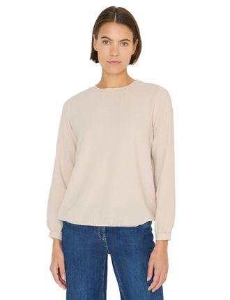 Cecil Bluse mit Smock-Ausschnitt Pearl beige XXL